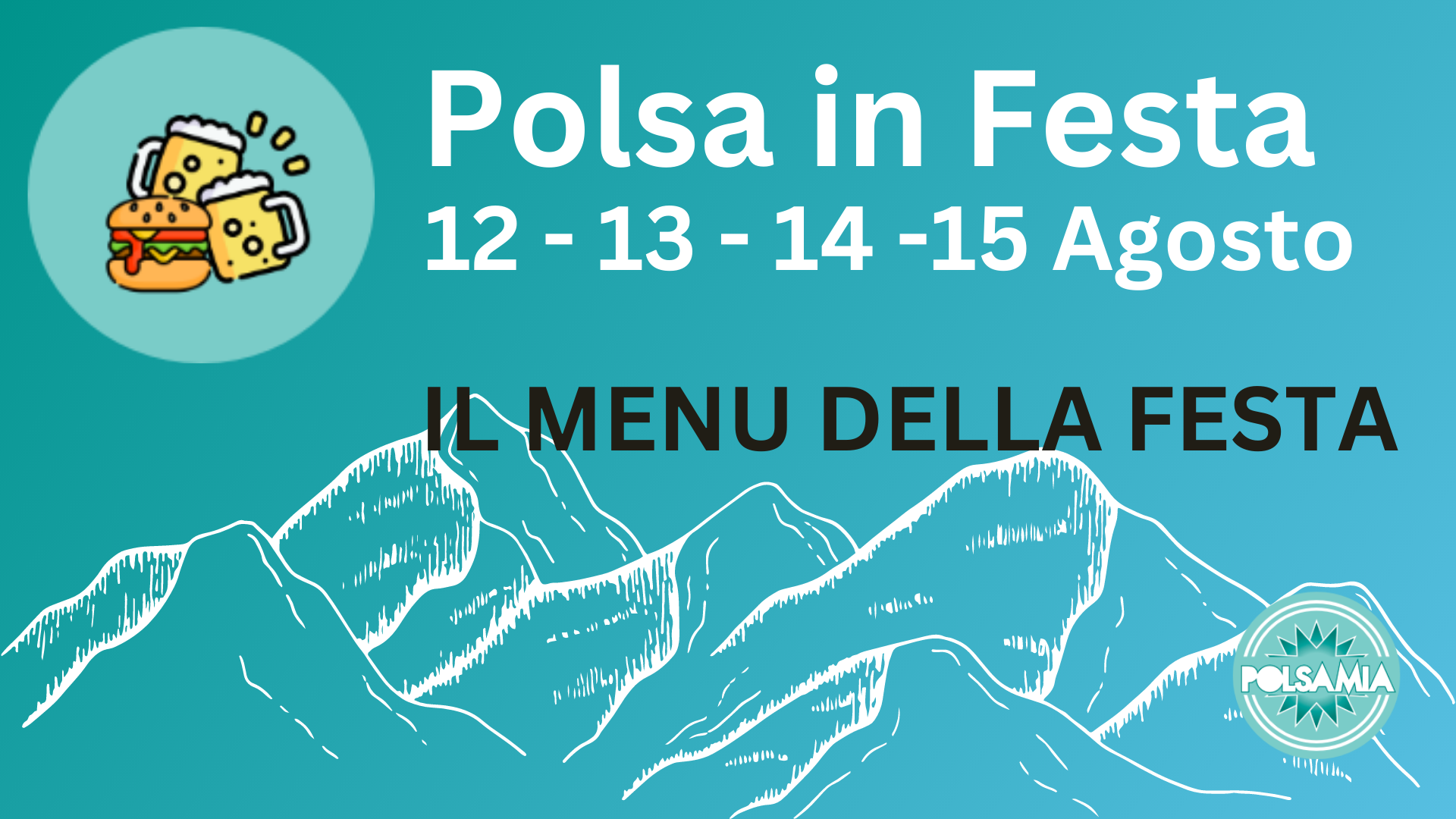 Menu Polsa in Festa, 12 - 13 - 14 - 15 Agosto